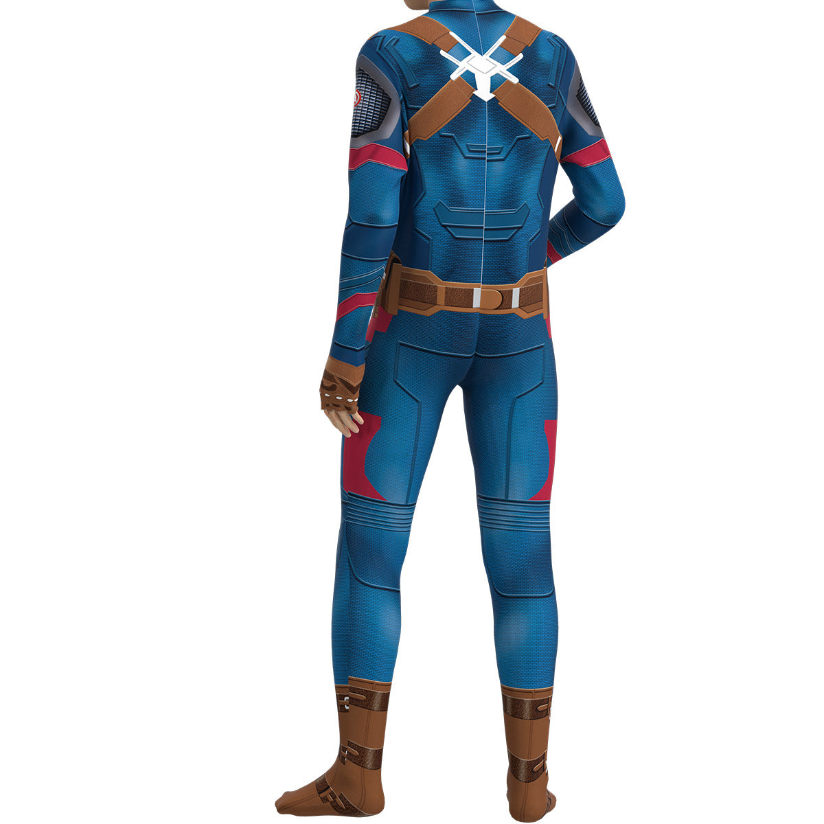 Captain America Jumpsuit Cosplay Costume Halloween Carnival Dress Up O ...