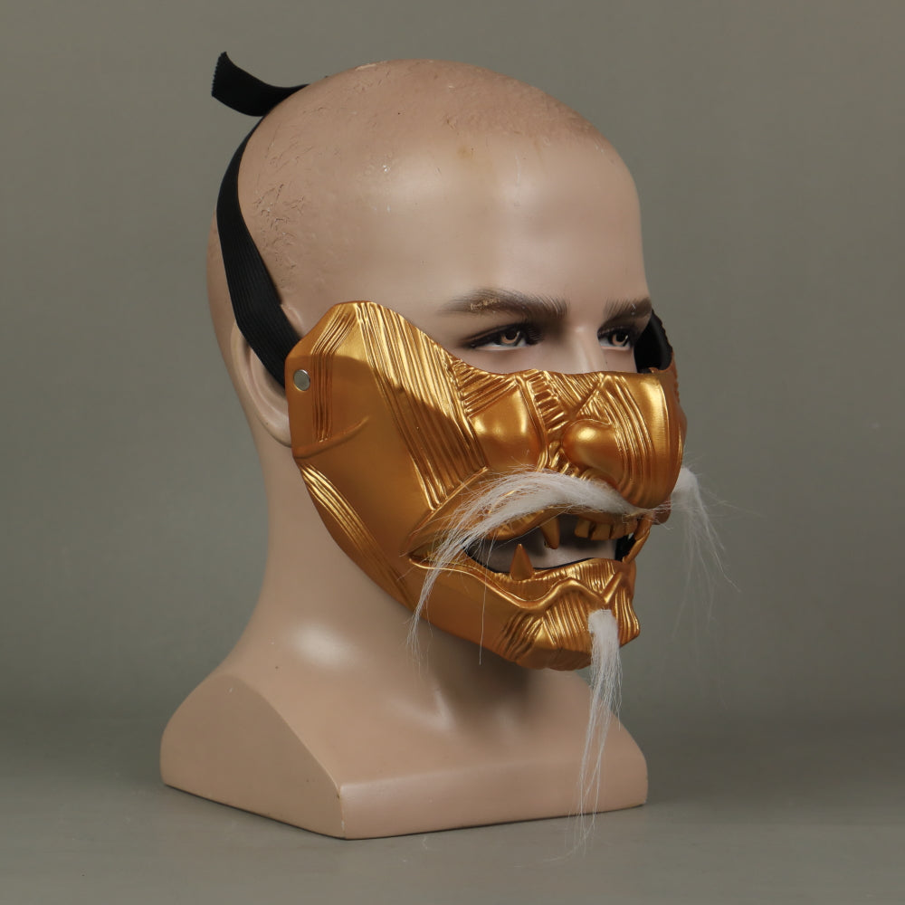 Cosplay Hero Ghost of Tsushima Sakai Gold Half Face Samurai Mask Late ...