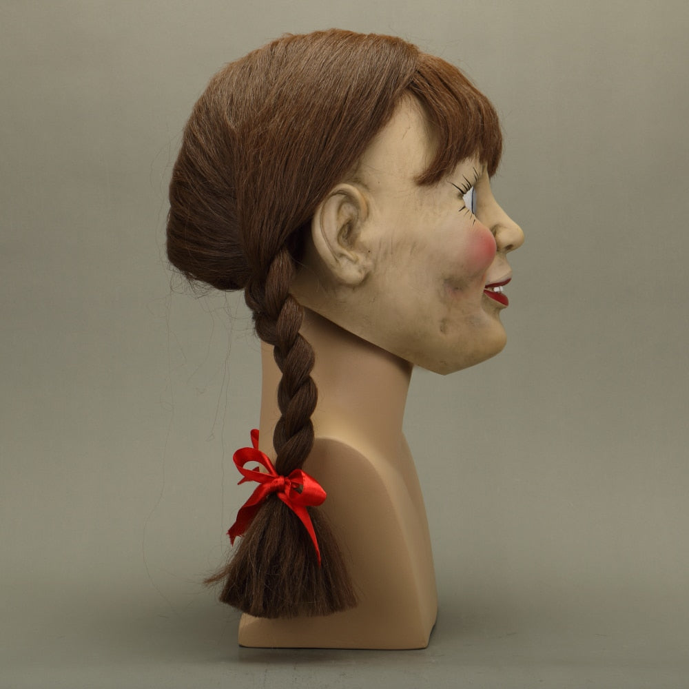 The Conjuring Annabelle Mask Latex Cosplay Halloween Scary Movie Adult ...